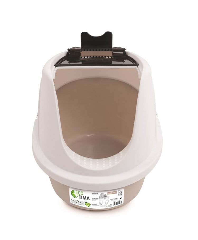 ECO TIMA Cat Litter Box (2 Sizes/2 Colours) - Large / Desert Sand - Oz ...