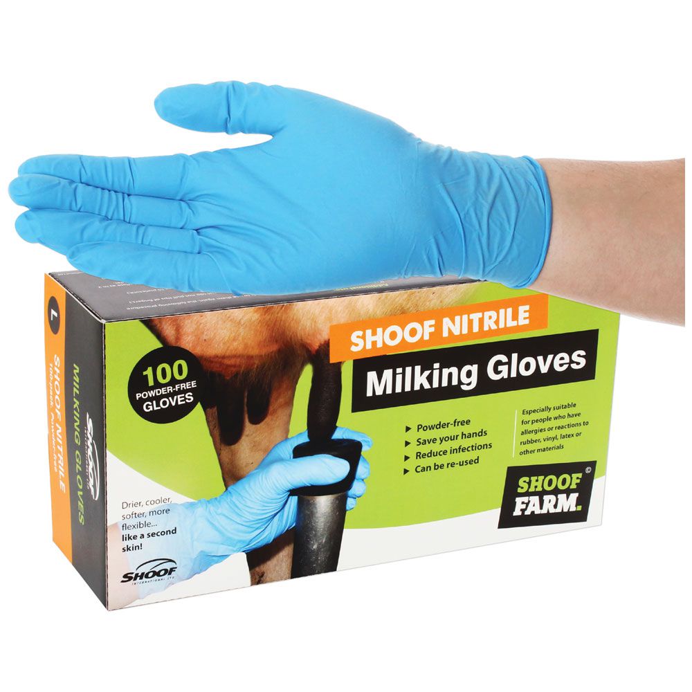 Shoof Milking Gloves Shoof Nitrile - Box of 100 (5 Sizes Available ...
