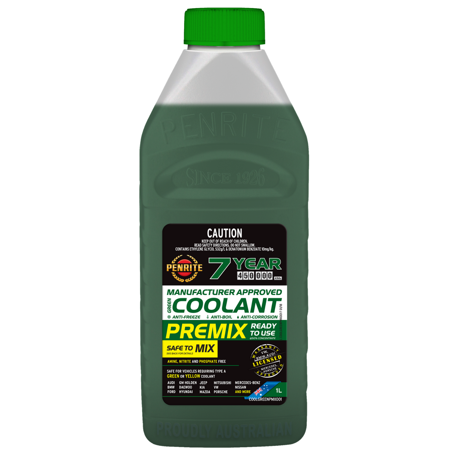 Penrite 7 Year 500,000Km Green (Premix/Concentrate) (3 Sizes Available - Oz General Store