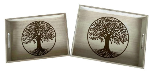 MDF Tree of Life Serving Tray Set - Oz General Store