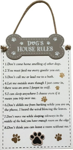 "Dog's House Rules" Hanging Plaque - Oz General Store