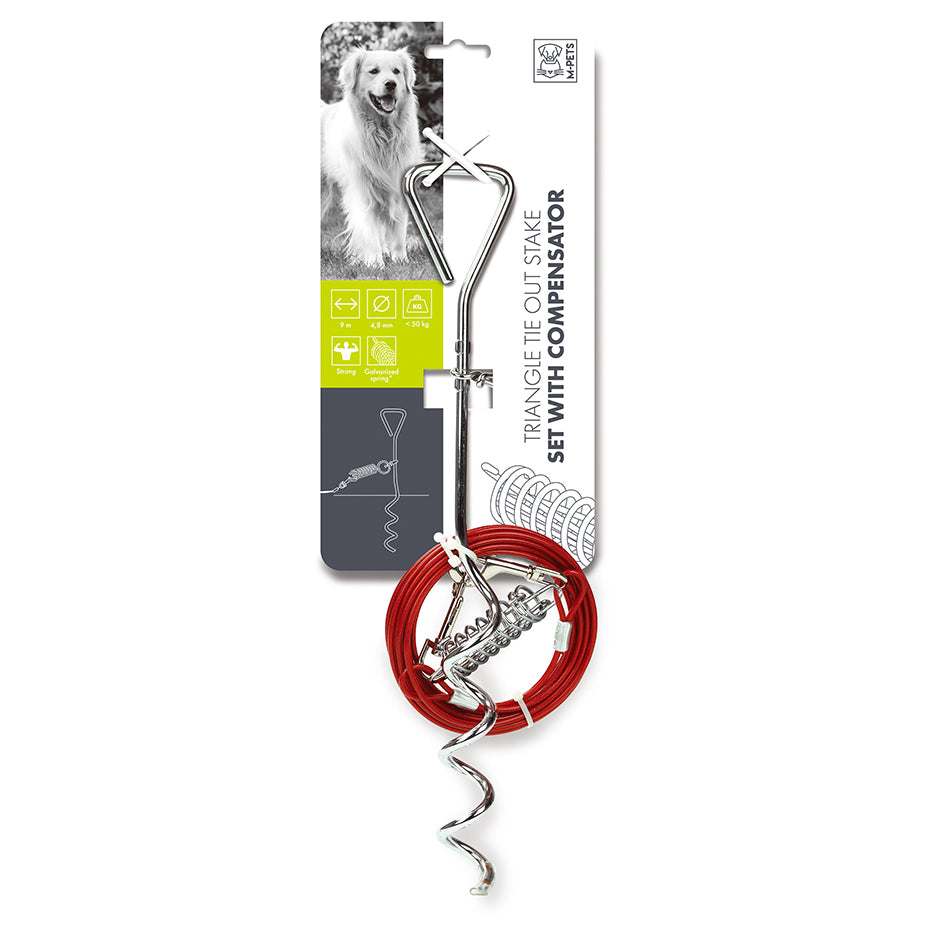 M-PETS Triangle Tie Out Stake Set With Compensator 4.8mm Diameter - 50 ...