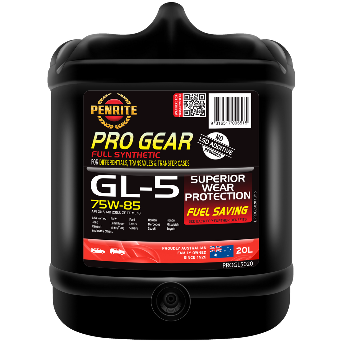 Penrite Pro Gear GL5 75W-85 (3 Sizes Available) - Oz General Store
