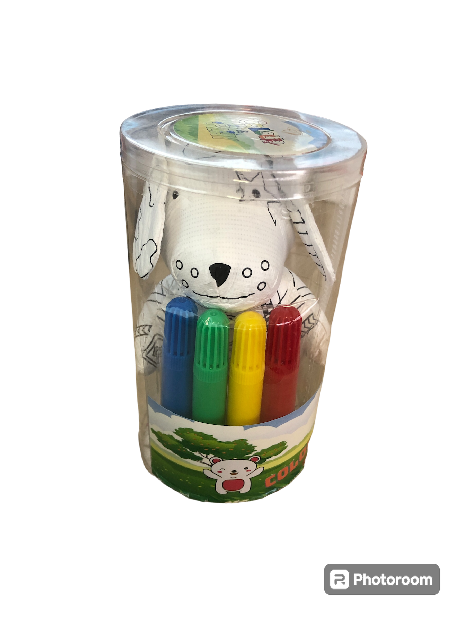 Small Plush Toy Colouring Kit With 4 Colour Markers (3 Styles Availabl ...