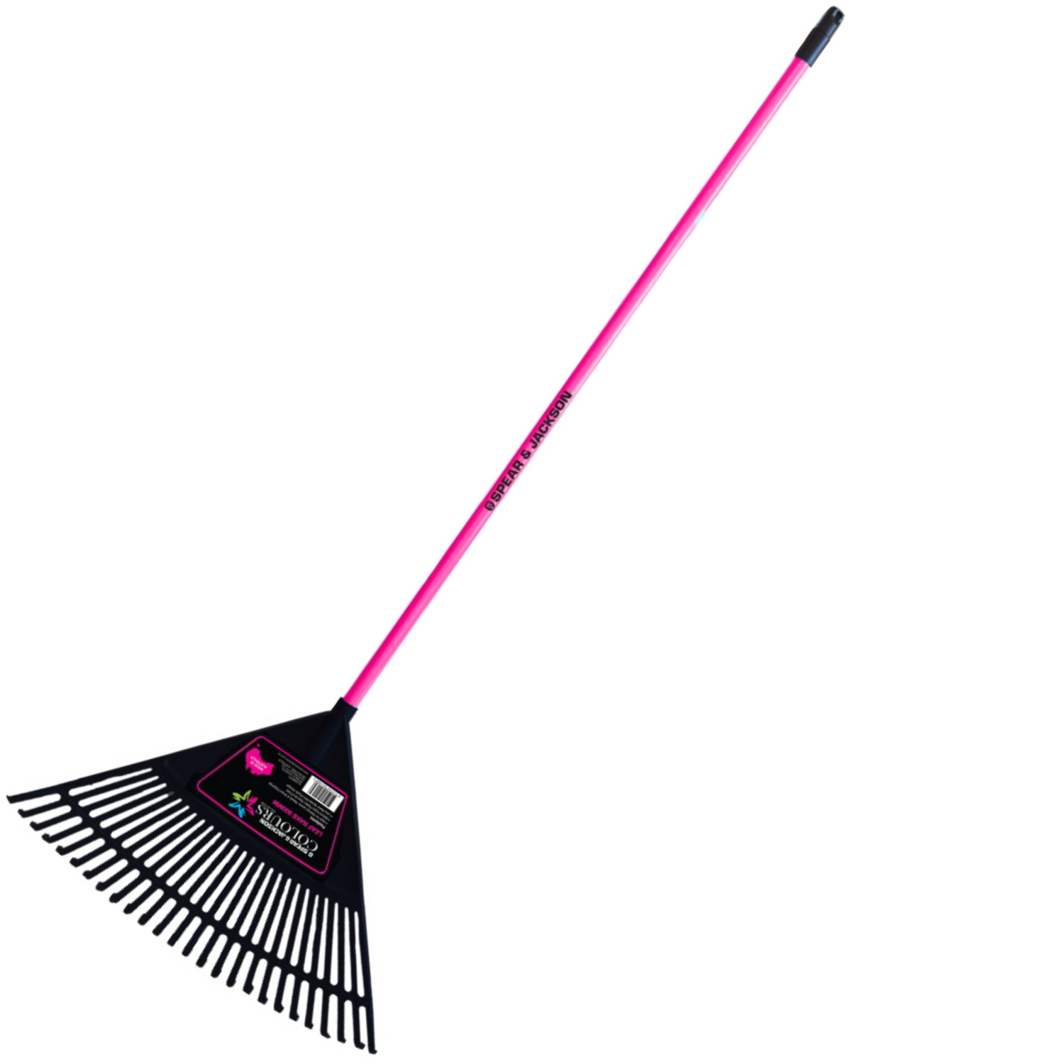 CLEARANCE- Spear & Jackson Colours Leaf Rake 600mm Pink Metal Handle ...