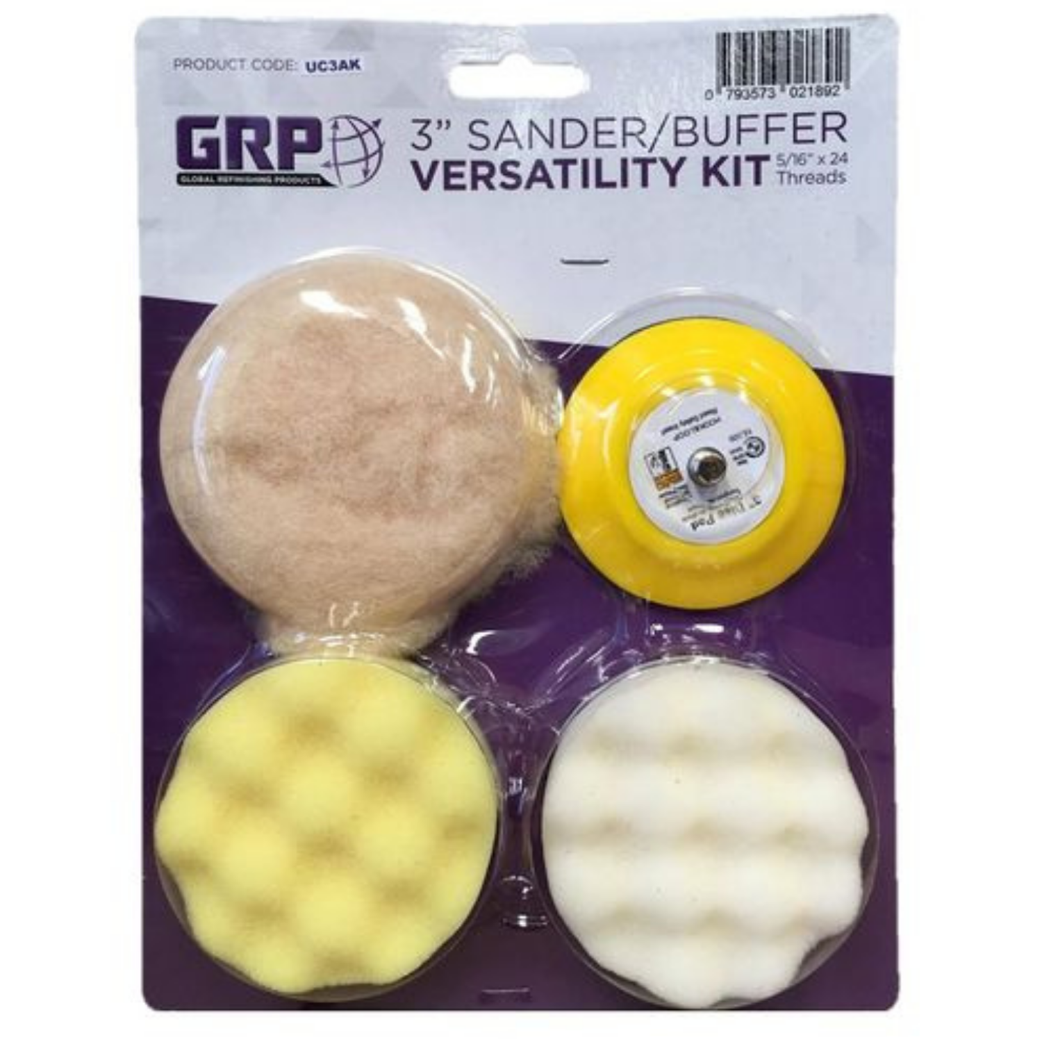 GRP 3" Velcro Foam & Wool Buffing - Kit - Oz General Store
